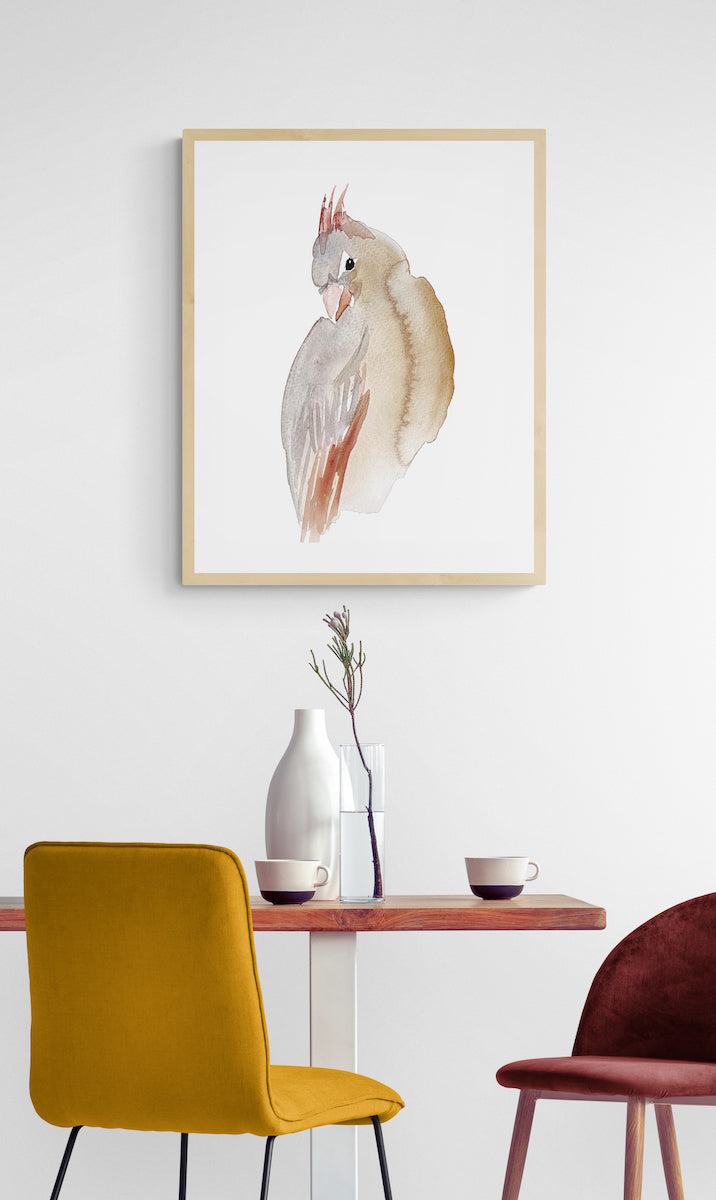 Cardinal - Original Watercolor Wildlife Cardinal Bird Painting ...