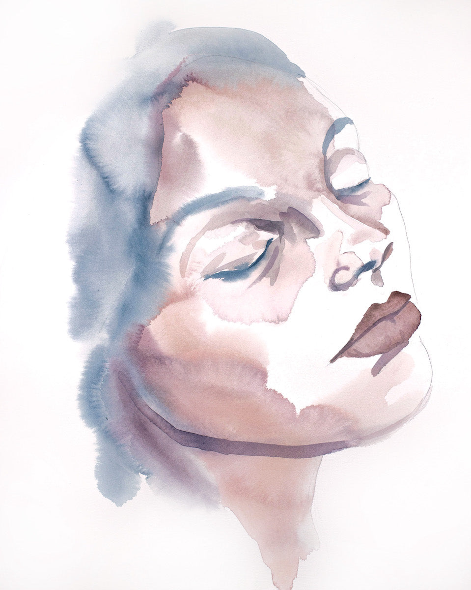 Dreamer No. 2 - Original Watercolor Portrait Painting – Elizabeth ...