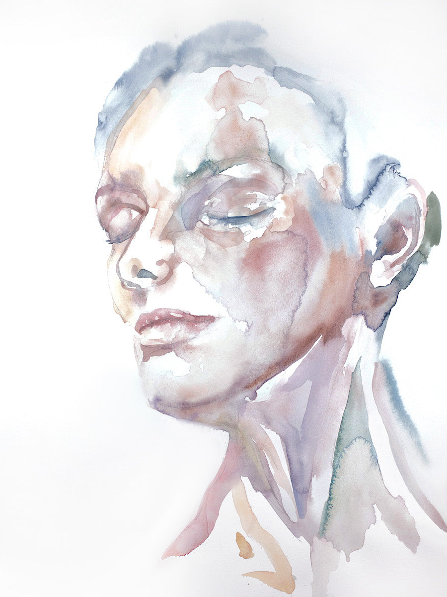Impermanence - Original Watercolor Portrait Painting – Elizabeth Becker Art