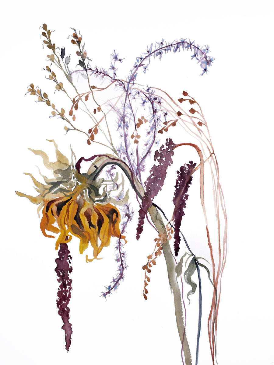Autumn Bouquet No. 5 - Original Watercolor Botanical Flower Painting ...