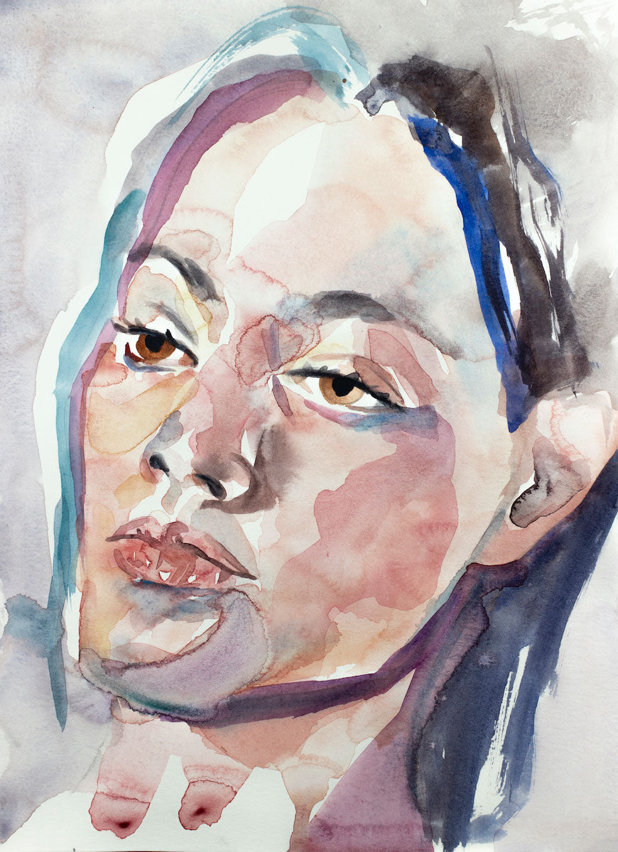 Bleak - Original Watercolor Portrait Painting – Elizabeth Becker Art