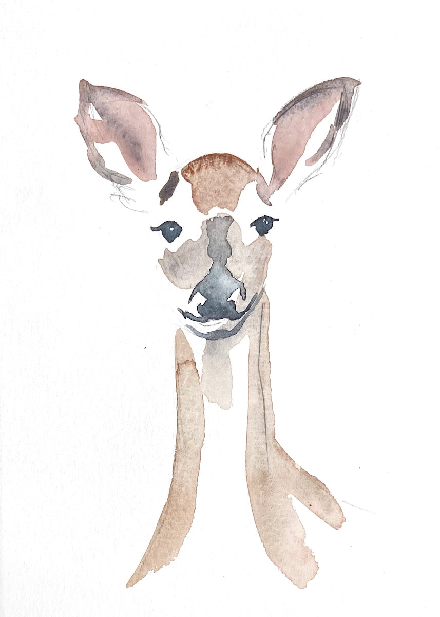 Deer Watercolor Painting