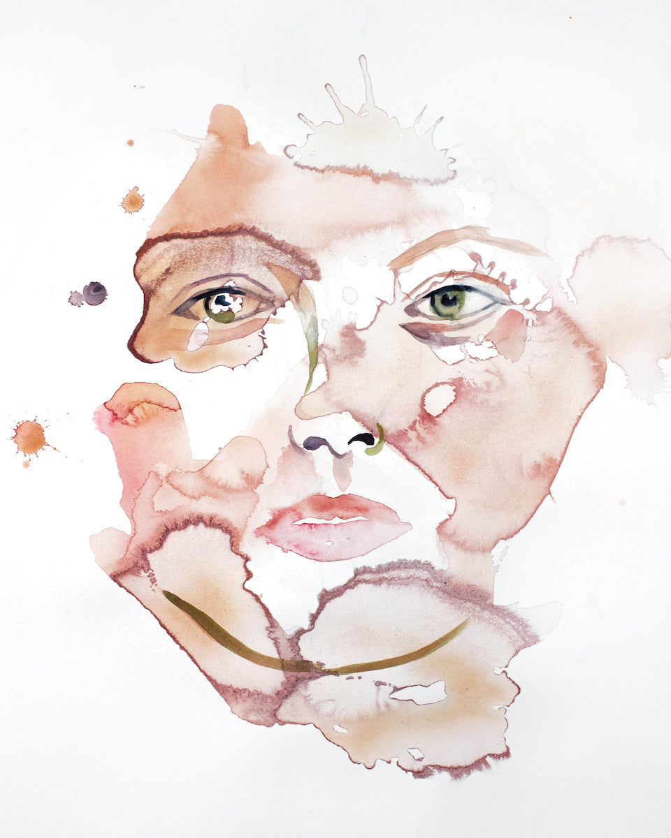 Fluid - Original Watercolor Portrait Painting – Elizabeth Becker Art