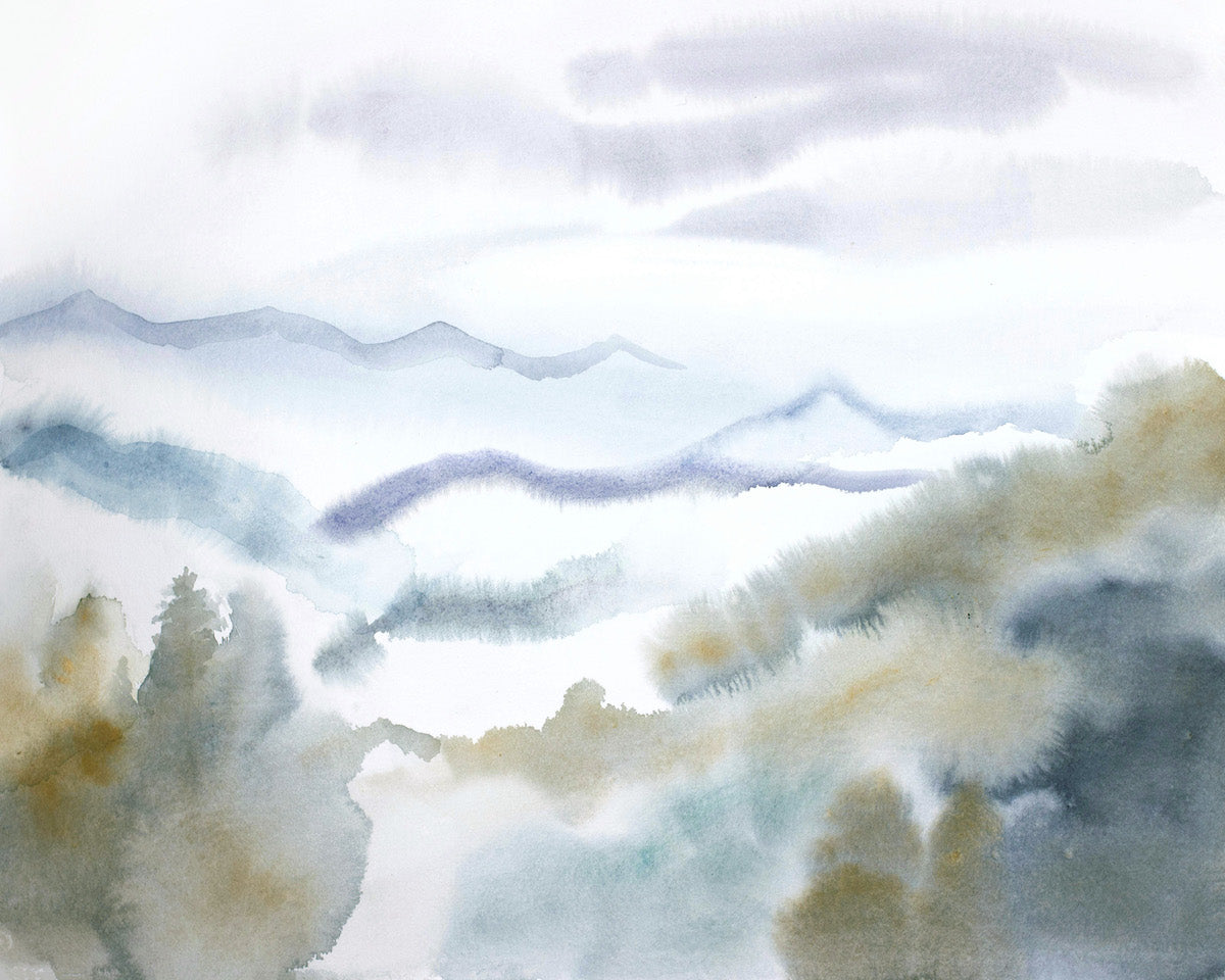 Fog No. 2 - Original Watercolor Abstract Landscape Painting – Elizabeth ...