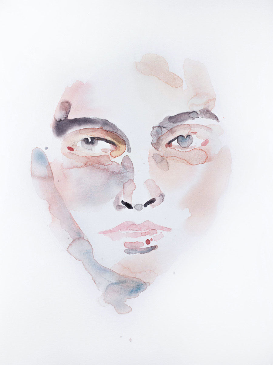 Hush - Original Watercolor Portrait Painting – Elizabeth Becker Art