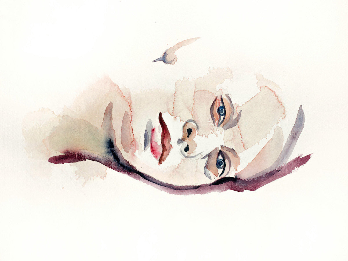 Lassitude No. 2 - Original Watercolor Portrait Painting – Elizabeth ...