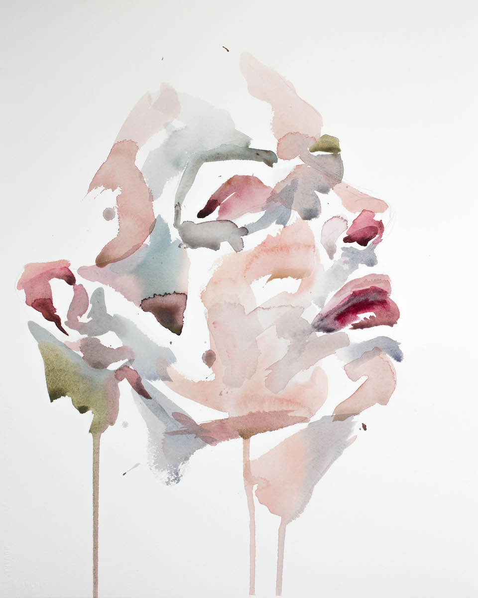 Lifted - Original Watercolor Portrait Painting – Elizabeth Becker Art