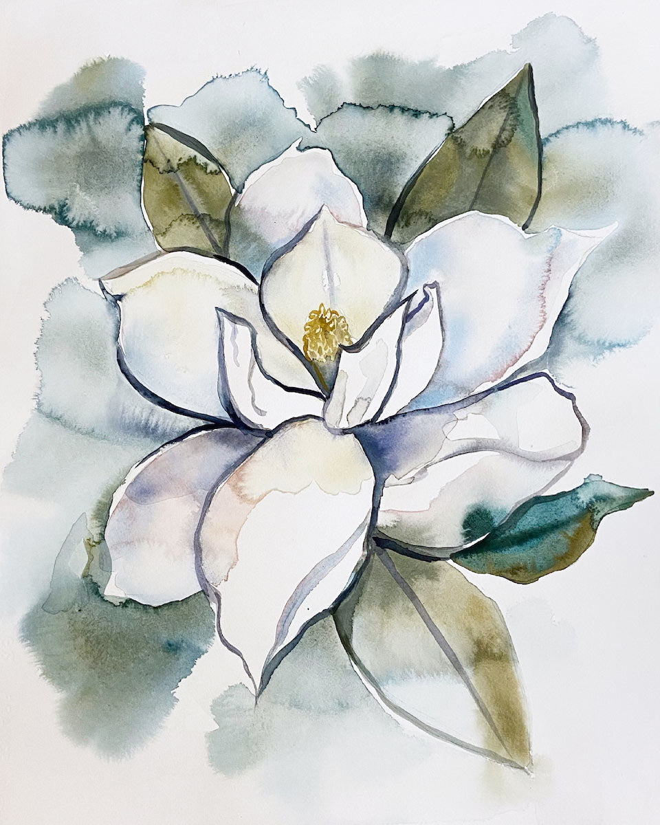 Magnolia No. 51 - Original Watercolor Botanical Flower Painting ...