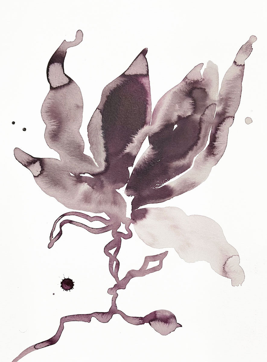 Magnolia No. 53 - Original Watercolor Ink Botanical Flower Painting ...