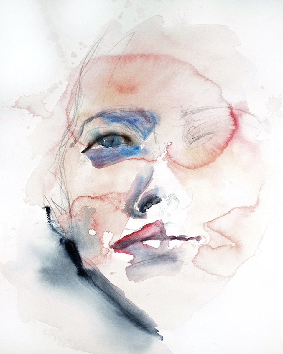 Mystery - Original Watercolor Portrait Painting – Elizabeth Becker Art