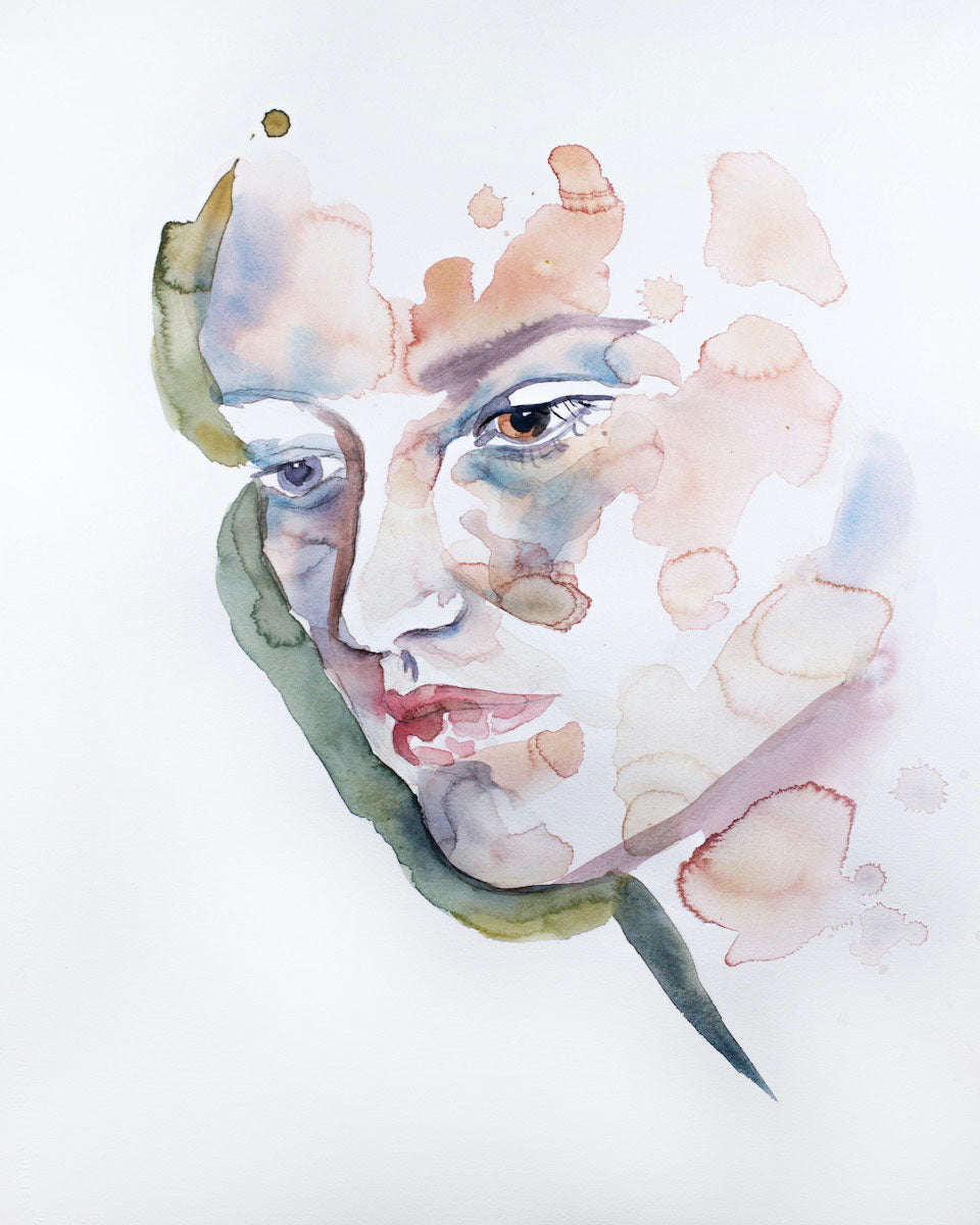 Never No. 2 - Original Watercolor Portrait Painting – Elizabeth Becker Art
