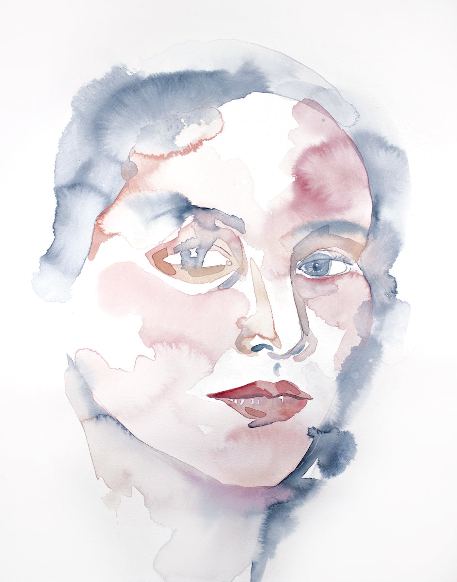 Perceiving - Original Watercolor Portrait Painting – Elizabeth Becker Art